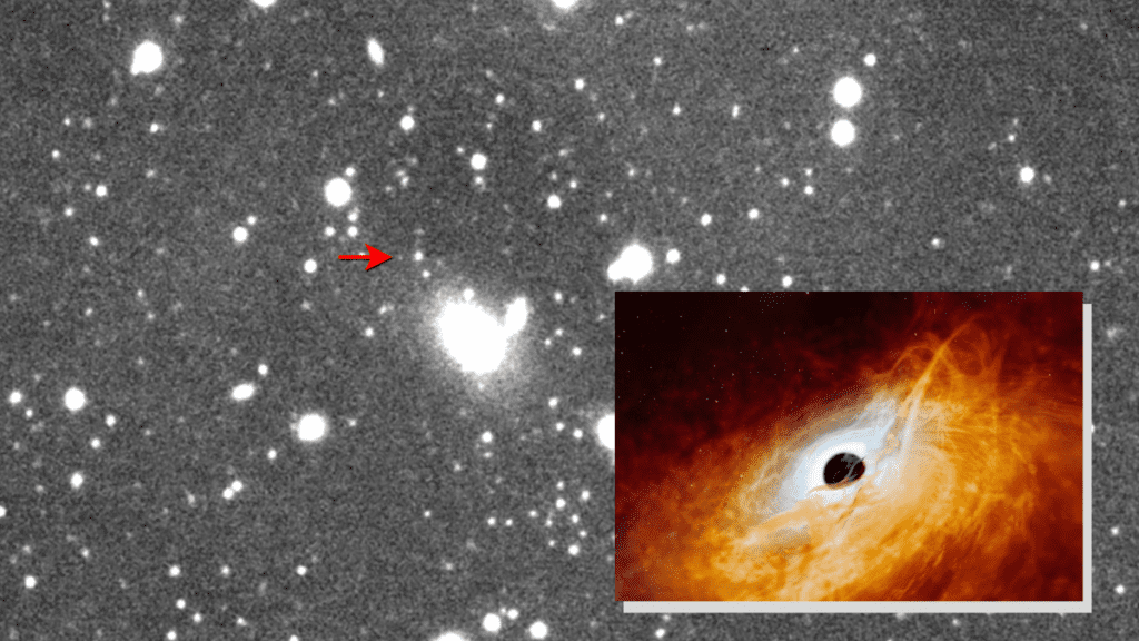 Astronomers Image Feeding Black Hole-Powered Quasar at Universe's Edge